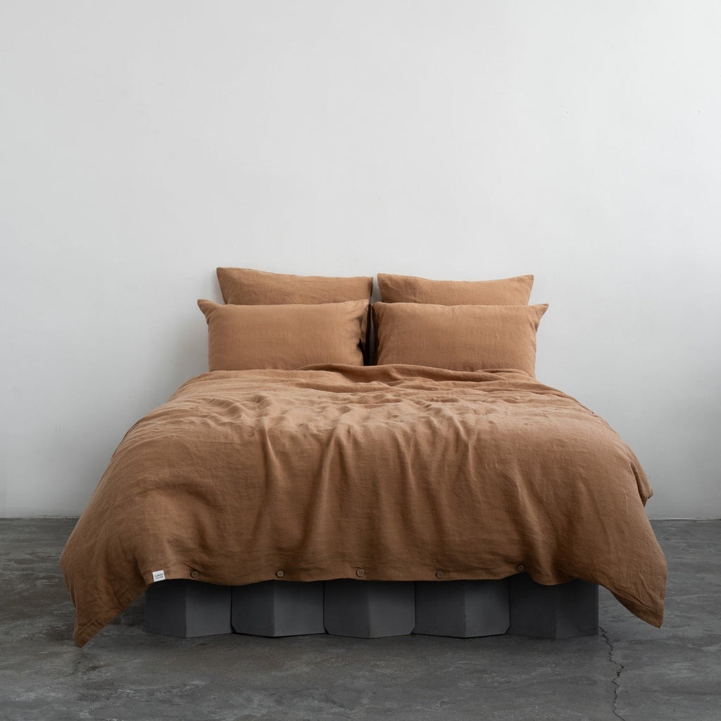 Camel Linen Duvet Cover Set | Linen Tales