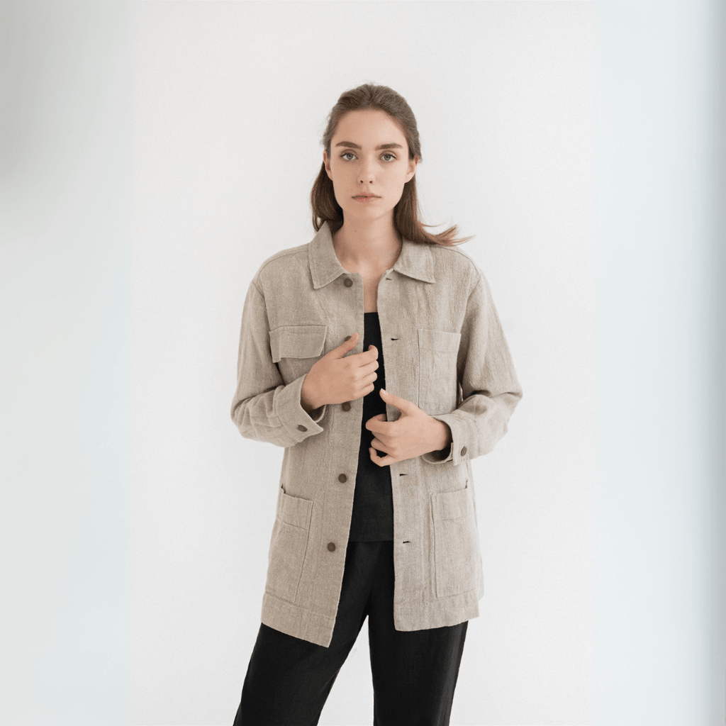 Natural Linen Maple Jacket | Linen Tales – Linen Tales USA