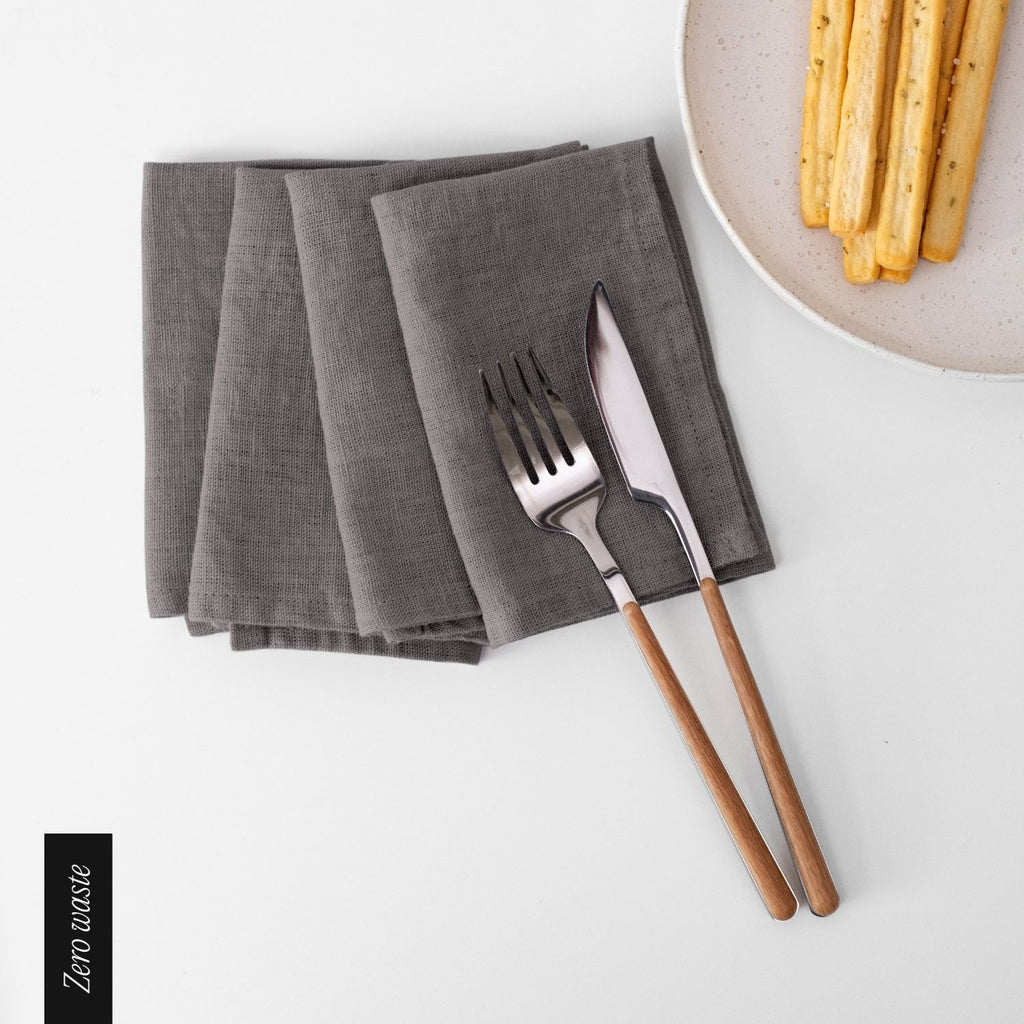 Zero Waste Ash Linen Napkins Set of 4 – Linen Tales