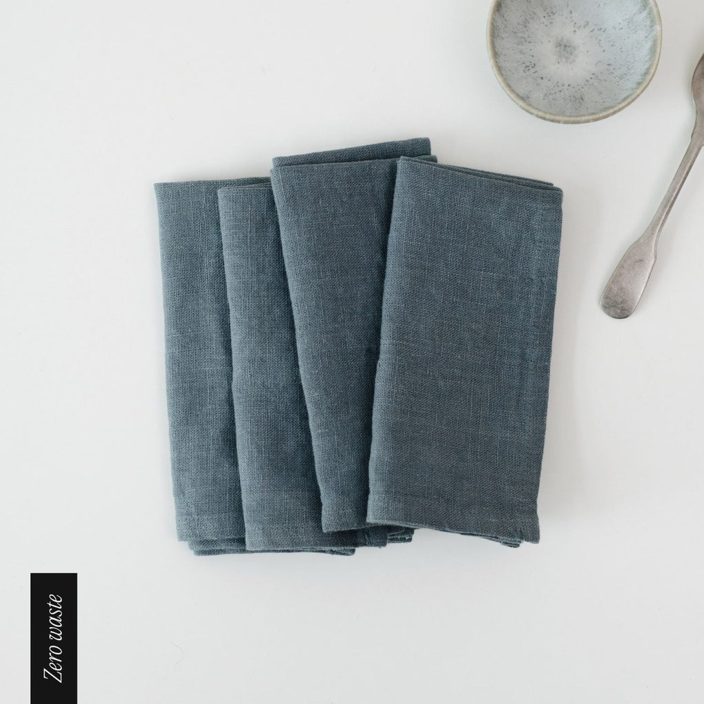 Zero Waste Blue Fog Linen Napkins Set of 4 – Linen Tales USA
